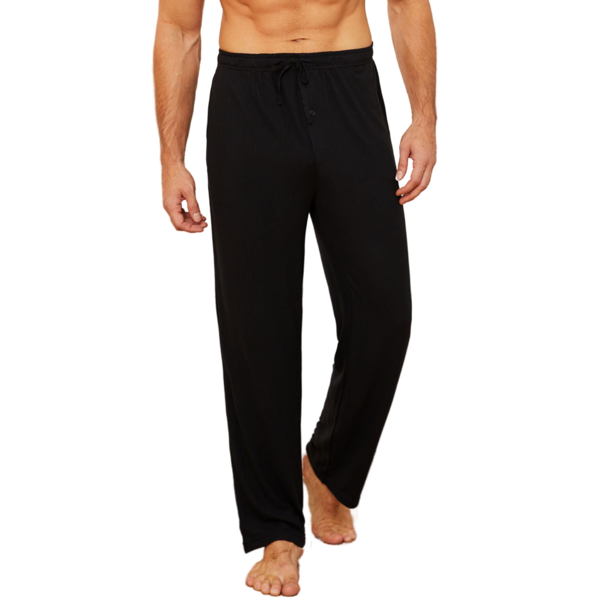 U2SKIIN Mens Pajama Pants, Ultra Soft Stretch Lightweight PJ Bottoms with Pockets,(Black,XL ...