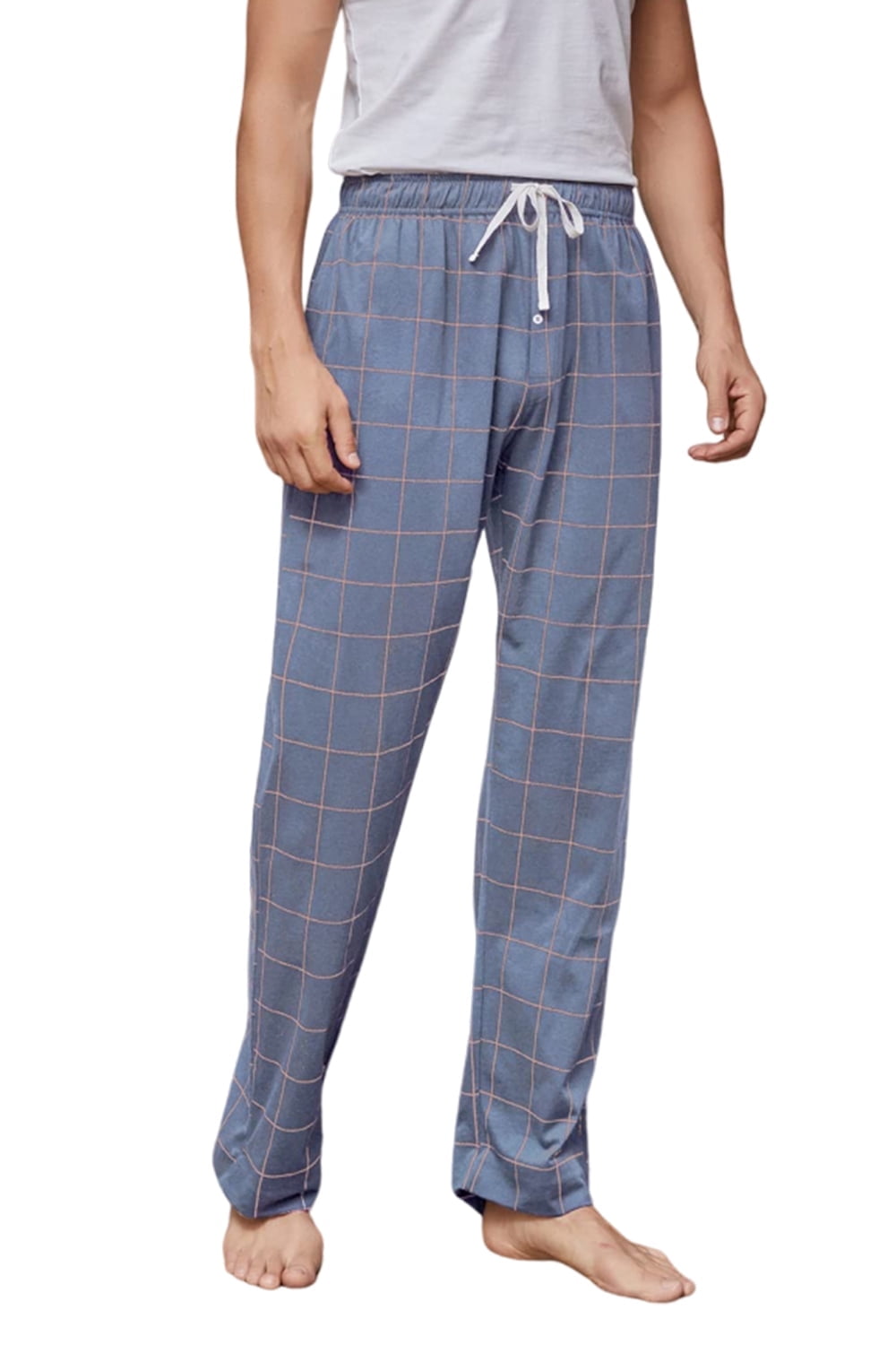 U2SKIIN Mens Pliad Cotton Pajama Pants, Lightweight Sleep Pants for Men（Plaid-Iron Gray, XL ...