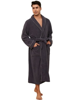 U2SKIIN Mens Cotton Blend Robes, Lightweight Soft Spa Knit Bathrobe for ...