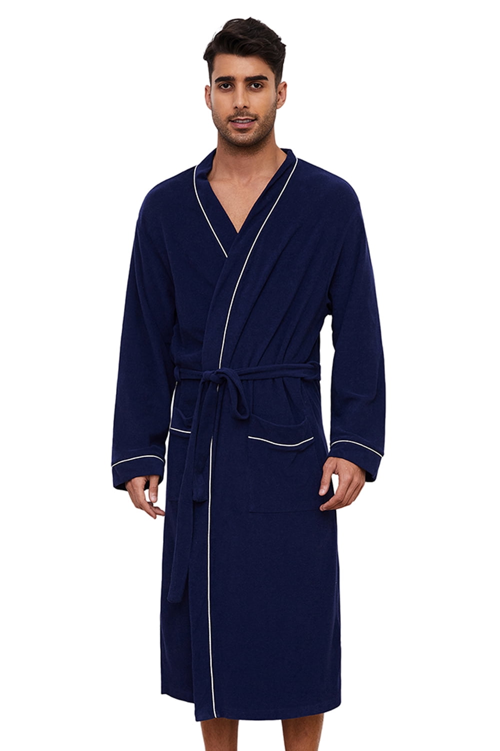 U2SKIIN Mens Long Length, Lightweight Terry Cloth Robe, 100% Cotton Spa ...