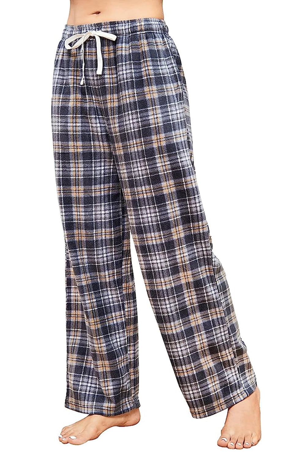 U2SKIIN Women's Fleece Pajama Pants, Plaid PJ Bottoms with Pockets ...
