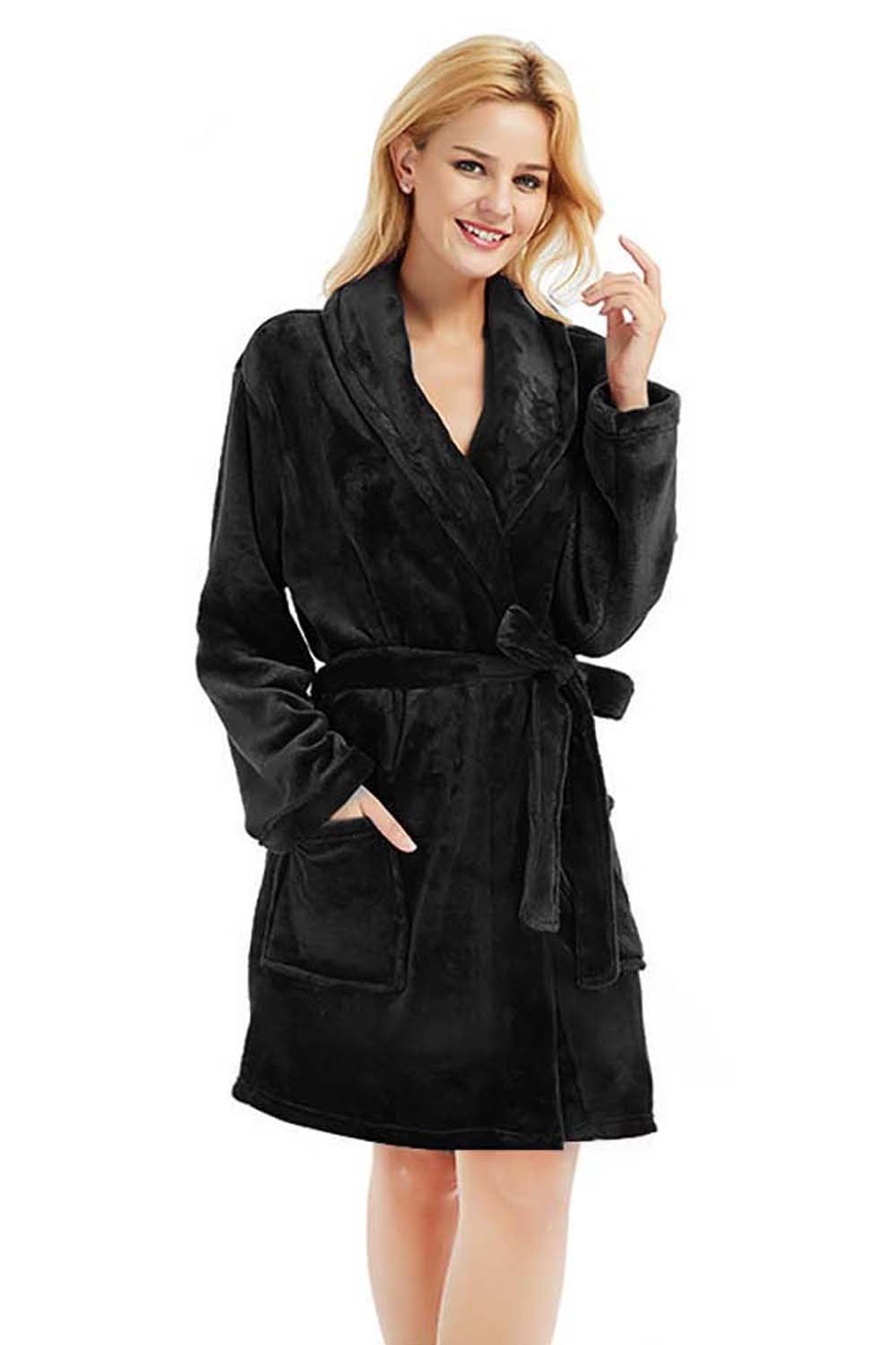 U2SKIIN Women Fleece Robe, Short Cozy Plush Robes for Womens Soft Shawl ...