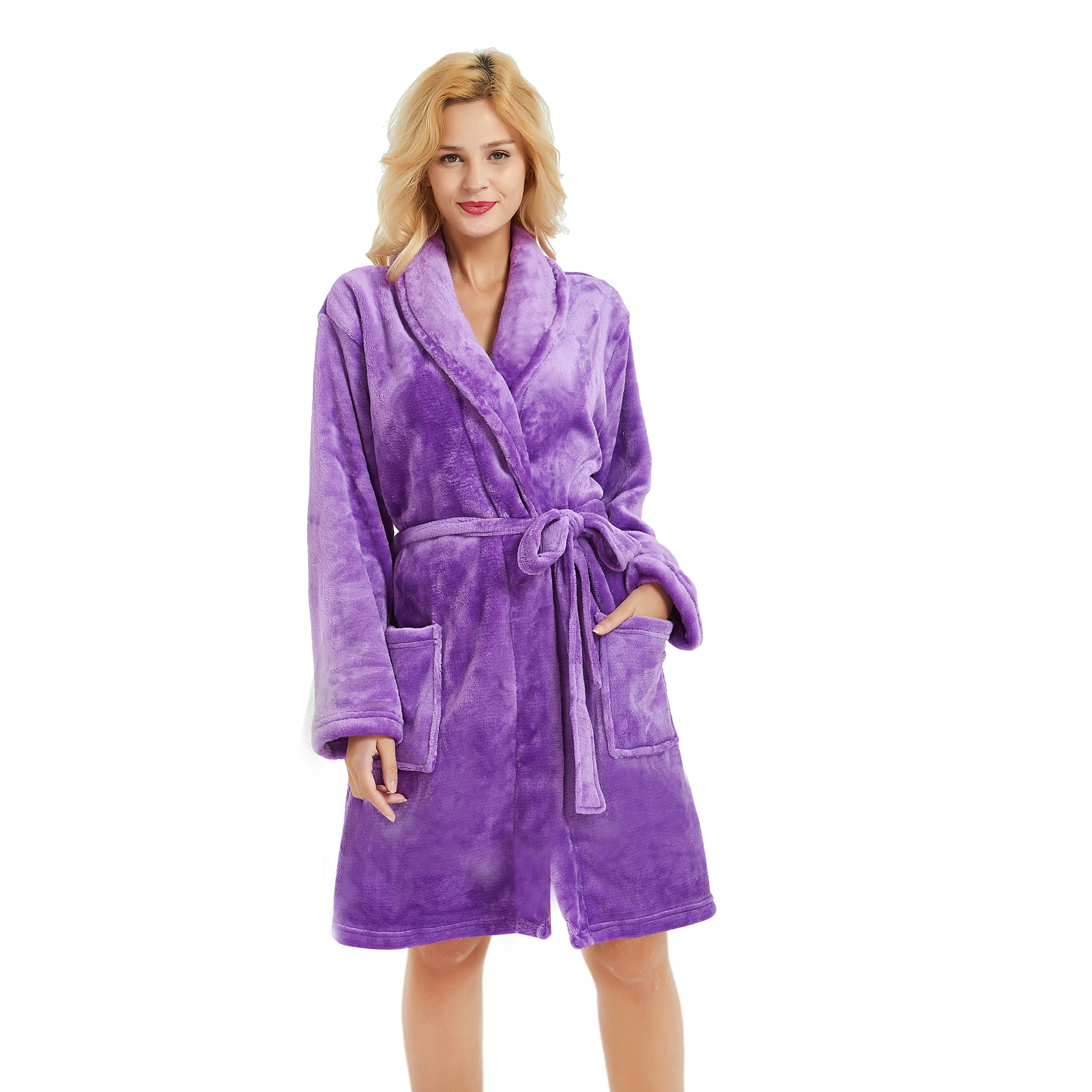 U2SKIIN Women Fleece Robe, Short Cozy Plush Robes for Womens Soft Shawl ...