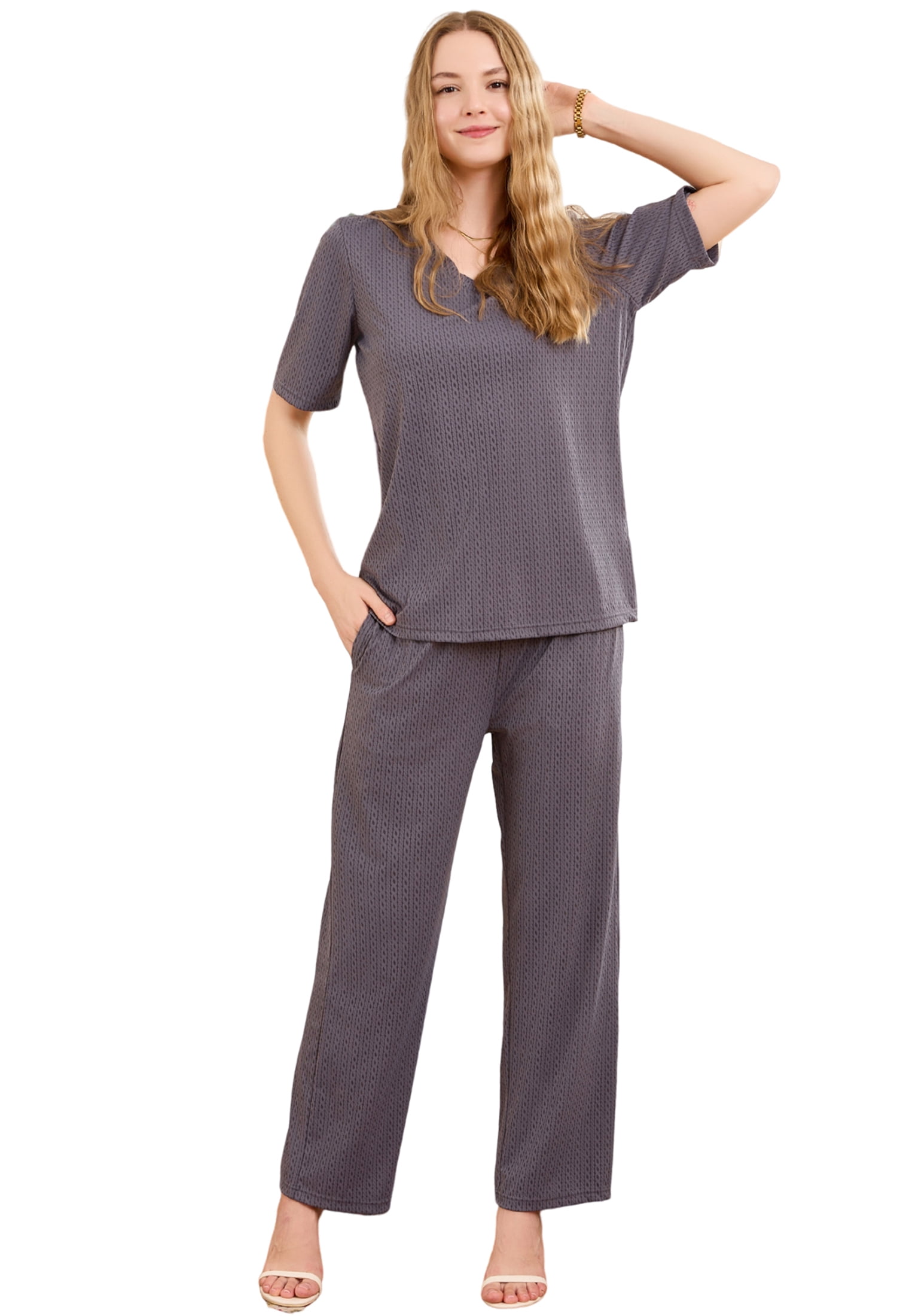 U2SKIIN Women Pajama Sets, Lightweight Nightwear Short Sleeve Sleepwear ...