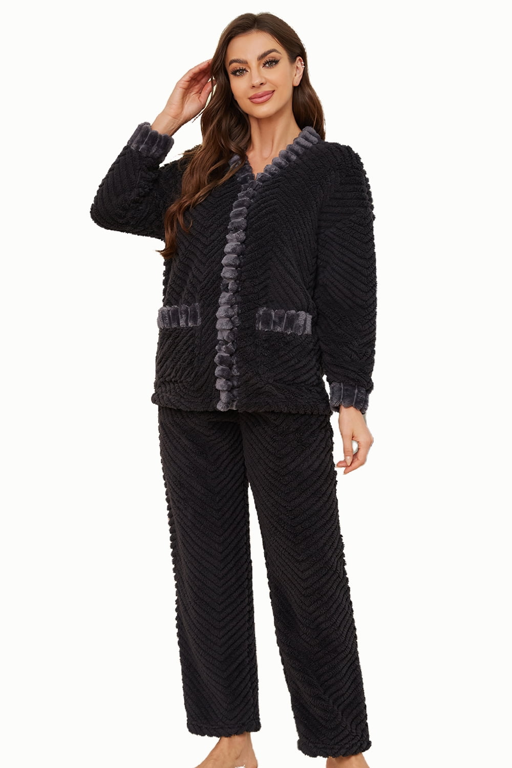 U2SKIIN Women's Plush Fleece Pajama Set,Soft Cozy Pajama for Women Warm ...