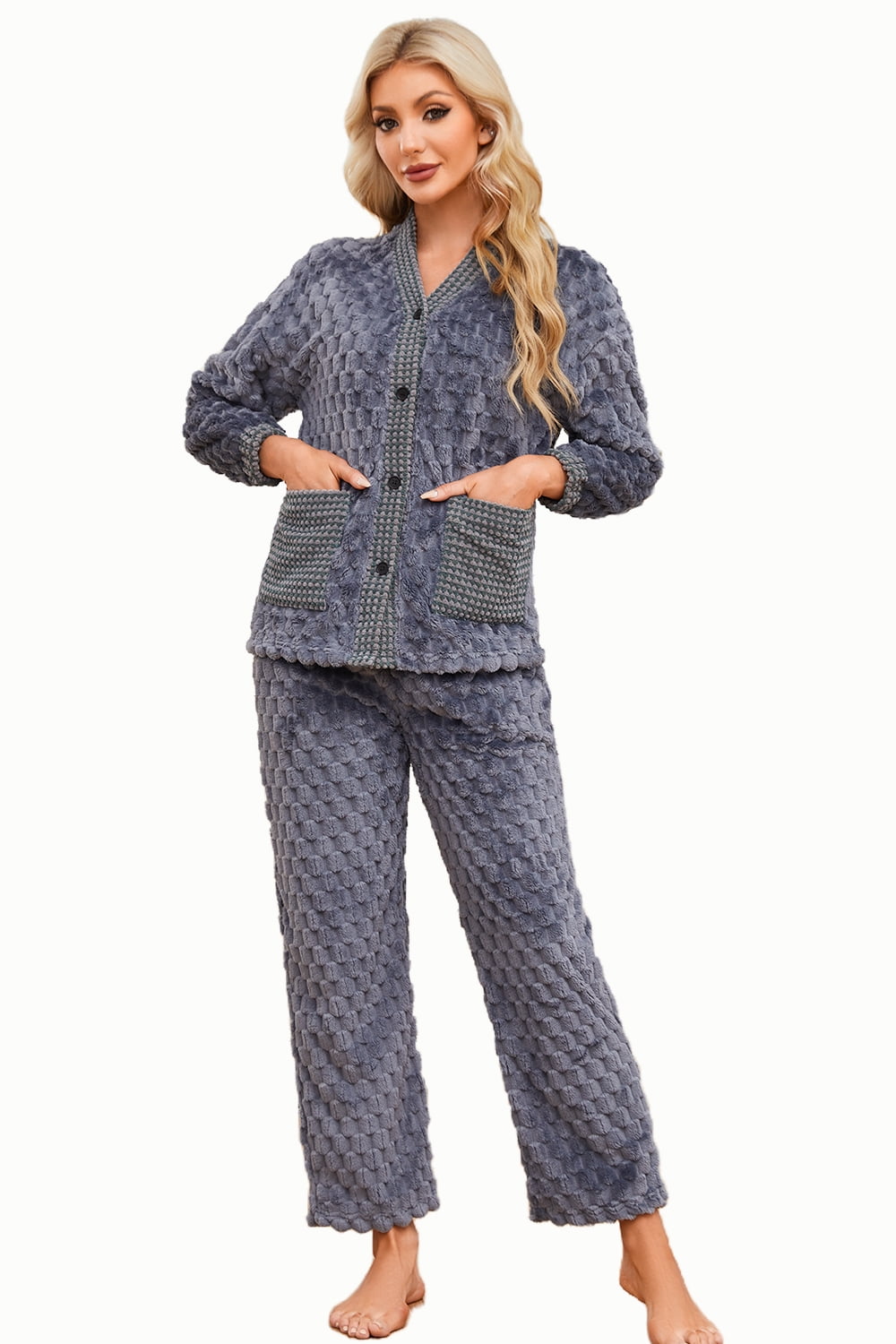 U2SKIIN Womens Fleece Cute Pajama Set, Soft Warm Pjs for Women 2 Piece ...