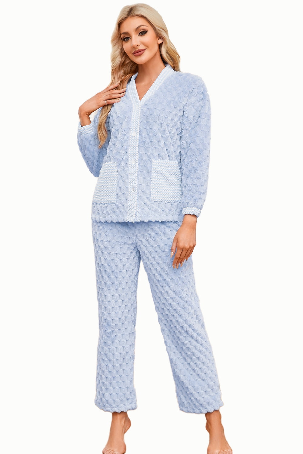 U2SKIIN Womens Fleece Cute Pajama Set, Soft Warm Pjs for Women 2 Piece ...
