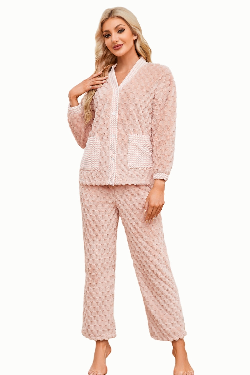U2SKIIN Womens Fleece Cute Pajama Set, Soft Warm Pjs for Women 2 Piece ...