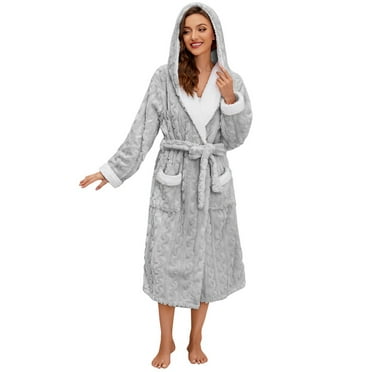 PAVILIA Women Hooded Plush Soft Robe | Fluffy Warm Fleece Sherpa Shaggy Bathrobe (S/M, Black ...