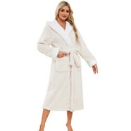 HEARTNICE Fuzzy Robes for Women, Long Plush Hooded Fluffy Warm ...