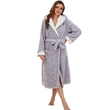 PAVILIA Premium Lightweight Women's Plush Soft Robe, Warm Fleece Sherpa Bathrobe (S/M, Lavender ...