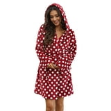 U2SKIIN Womens Hooded Plush Robe, Short Womens Fleece Robes With Hood ...