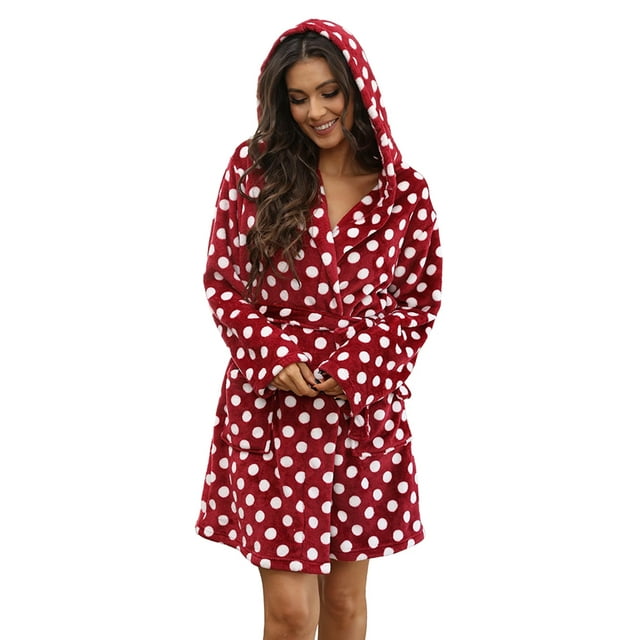 U2SKIIN Womens Hooded Plush Robe, Short Womens Fleece Robes With Hood ...