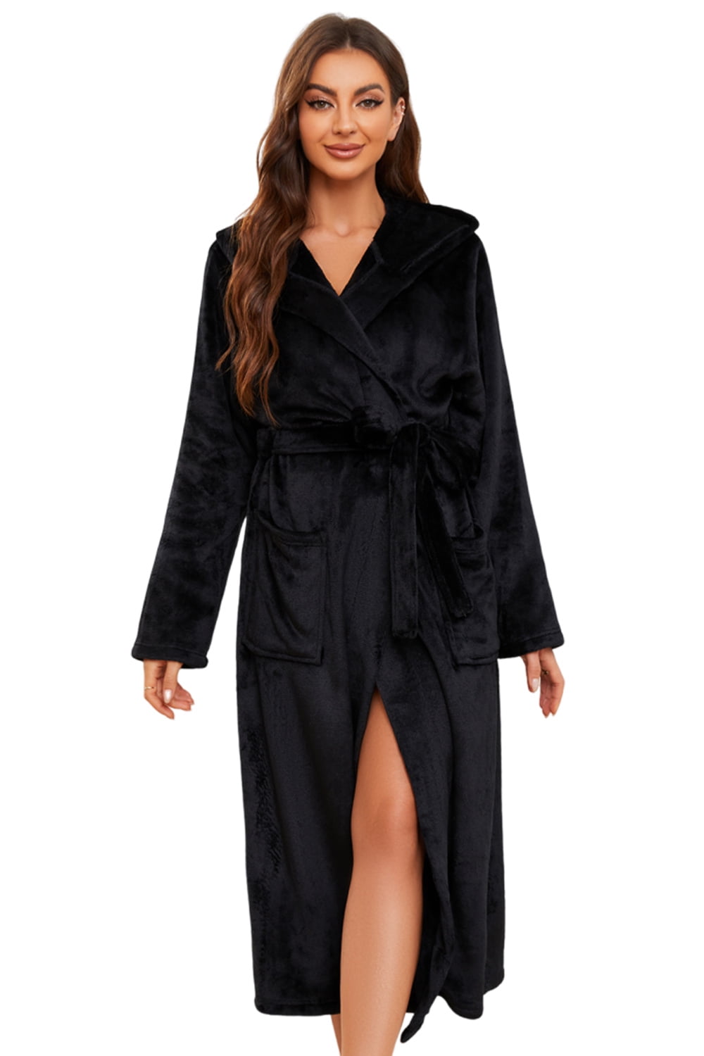 U2SKIIN Womens Long Hooded Fleece Robe, Soft Warm Spa Bathrobe for Cozy ...
