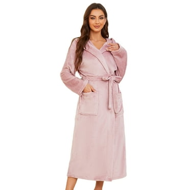 INSPIRE CHIC Women's Towel Robe Shower Dress Terry Wrap Bathrobe Spa ...