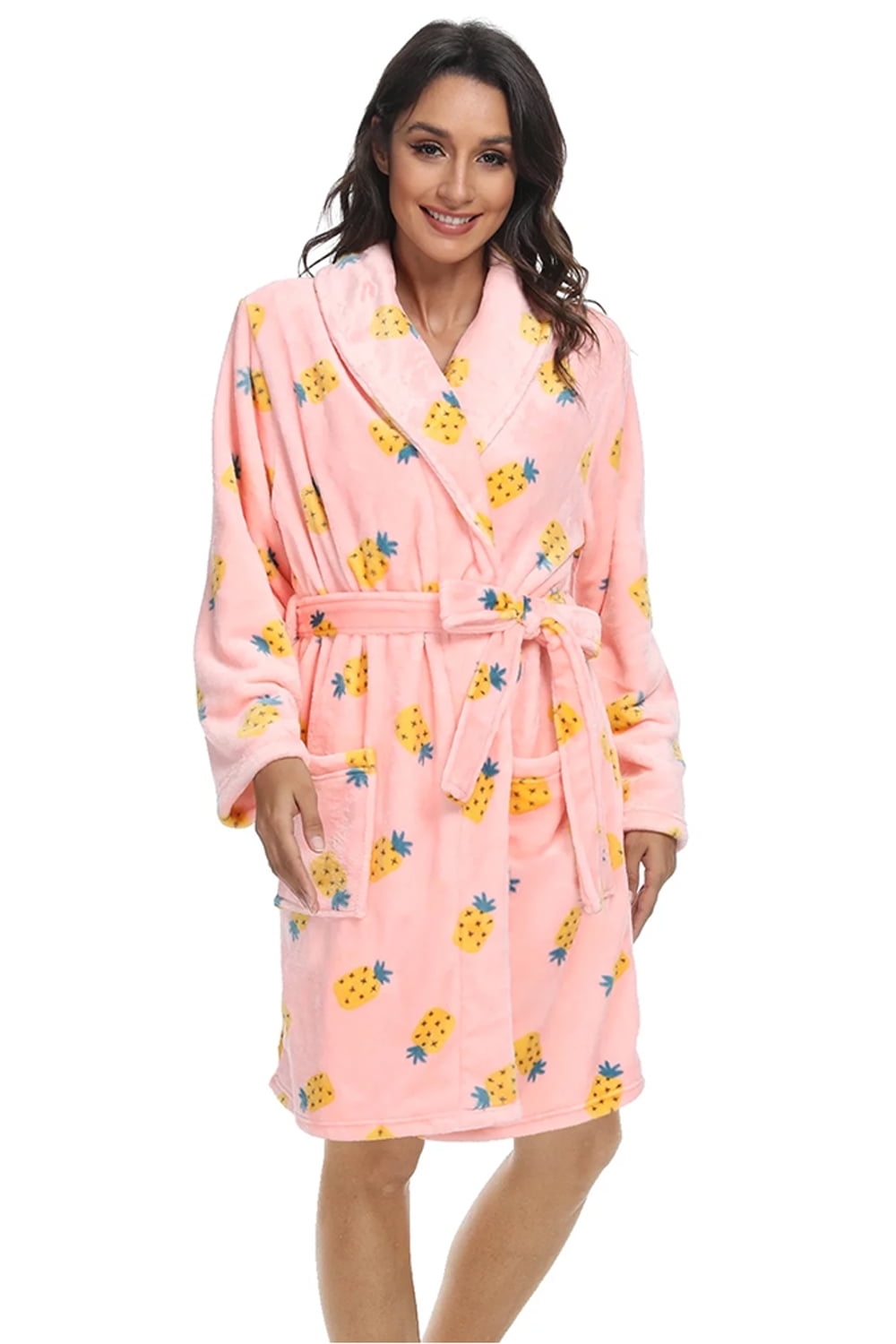 U2SKIIN Womens Plush Robe, Short lightweight Soft Fleece Robes Spa ...