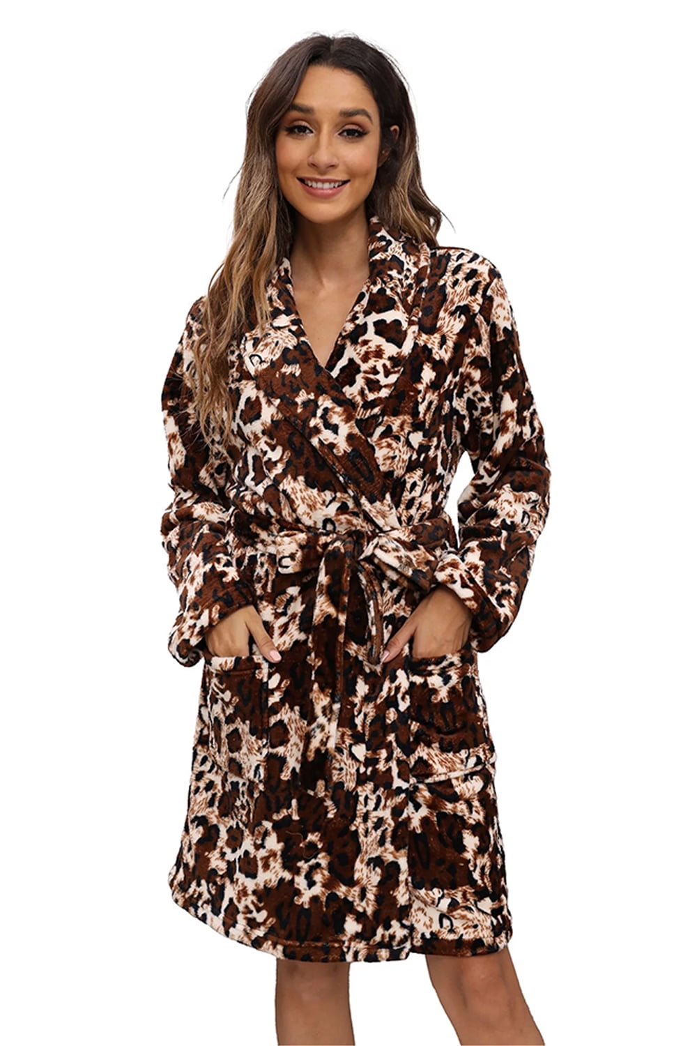 U2SKIIN Womens Plush Robe, Short lightweight Soft Fleece Robes Spa ...