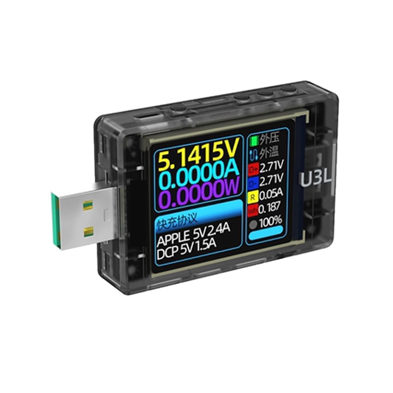 U3/L USB Tester Voltage Current Meter QC5 PD3.1PPS Quick Charging ...