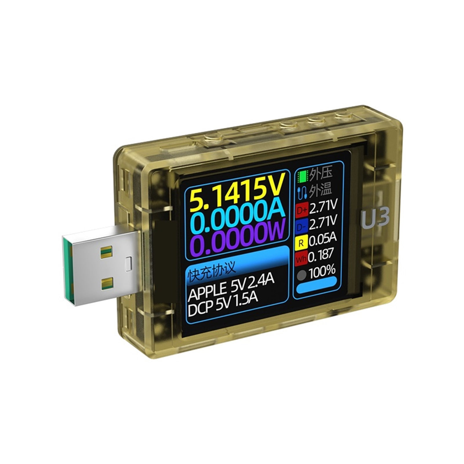 U3/L USB Tester Voltage Current Meter QC5 PD3.1PPS Quick Charging ...