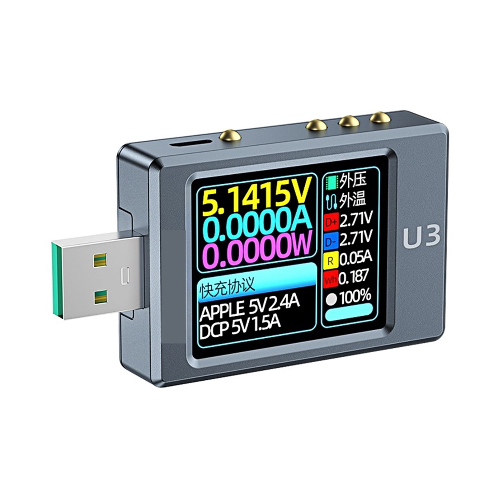 U3/L USB Tester Voltage Current Meter QC5 PD3.1PPS Quick Charging ...