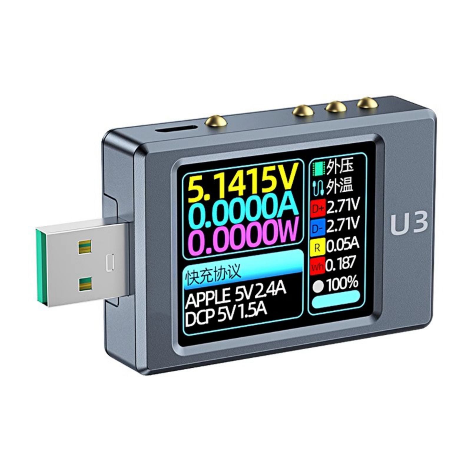 U3 USB Tester Current Voltage Meter QC5 PD3.0 2.0 Fast Charging ...