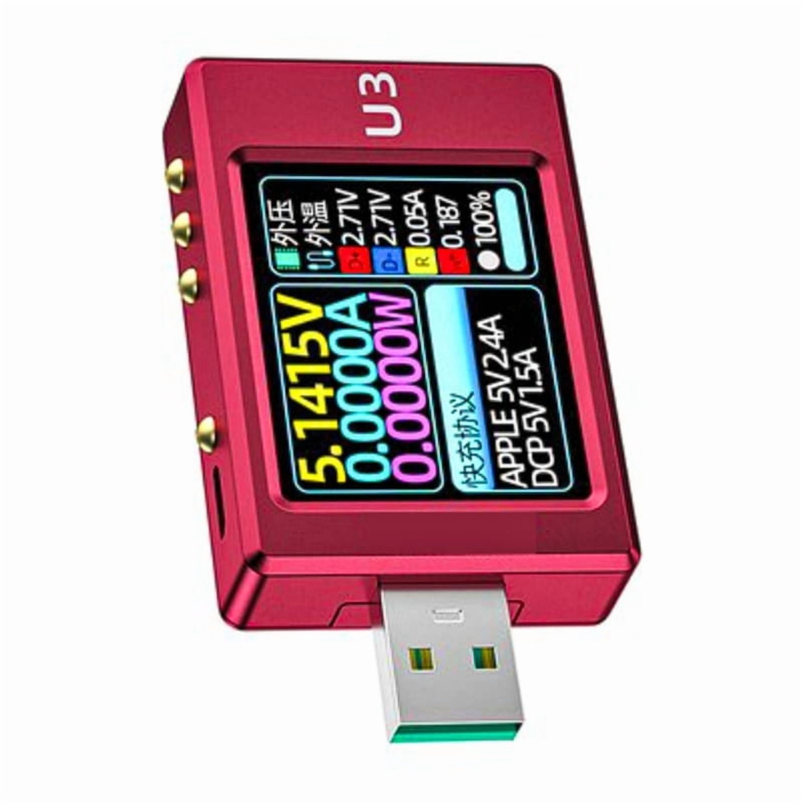 U3 USB Tester Voltage Current Meter QC5 PD3.0 Quick Charging Protocol ...