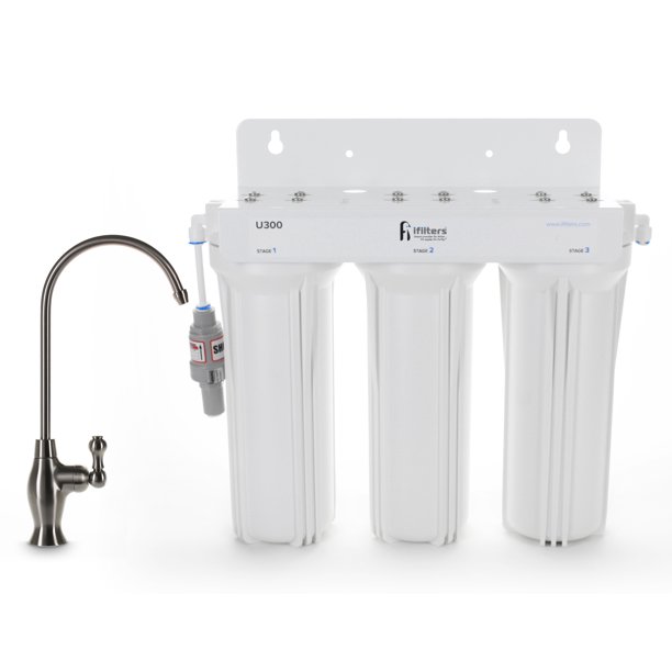 U300 3 Stage Under Sink Drinking Water Filtration System, Tankless ...