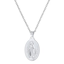 U7 Holy Virgin Mary Medal Necklace for Womens Girls Gold Cross Chain ...