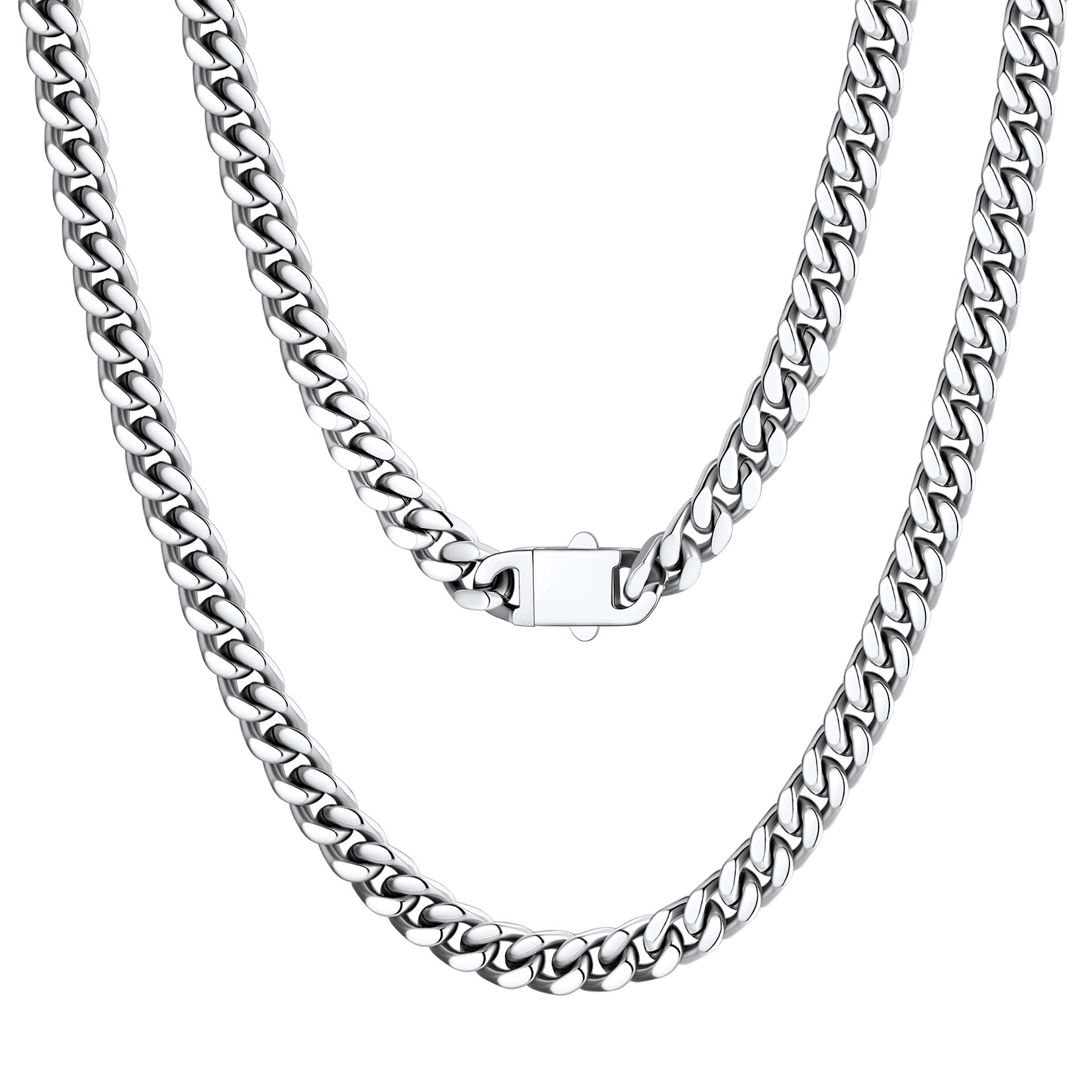 U7 Miami Cuban Link Chain for Mens 5mm 20inch Stainless Steel Curb ...