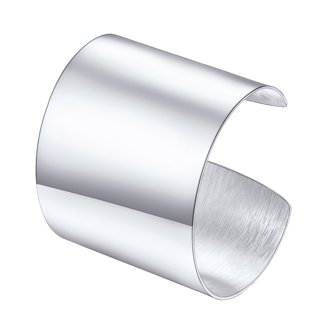 Stainless Steel Polished and Textured Moveable Cuff Bangle - Walmart.com