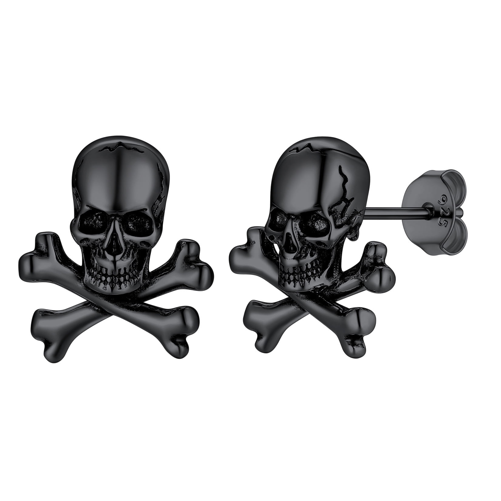 U7 Skull Stud Earrings for Men Women Sterling Silver Hypoallergenic ...