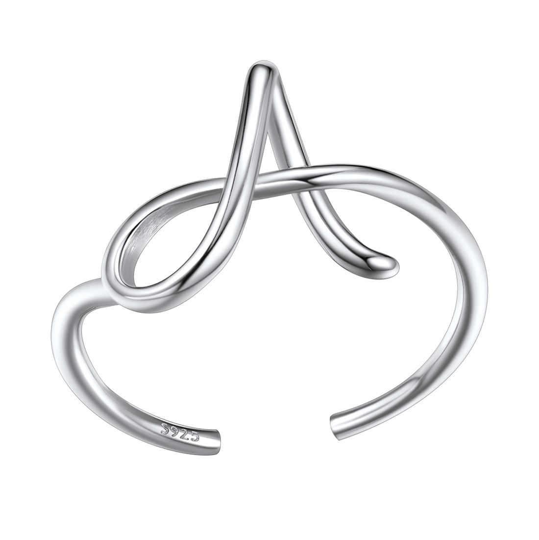 Sterling Silver Initial Charm Ring - Walmart.com