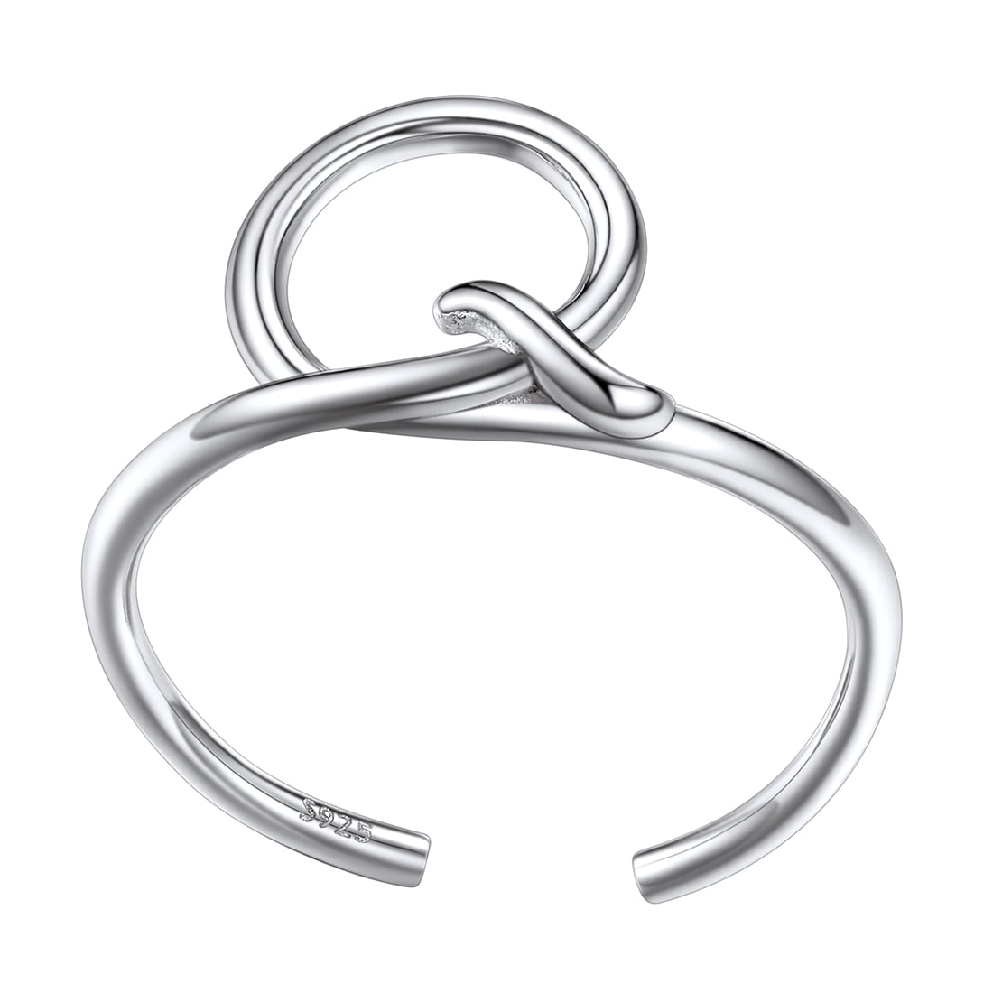 U7 Sterling Silver Twisted Letter Initial Stacking Rings for Women Alphabet A-Z Open Ring ...