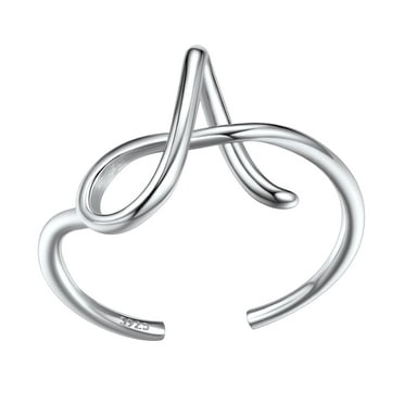 Ashosteey Initial Letter Alphabet Knuckle Rings,Diamday Cute Initial ...
