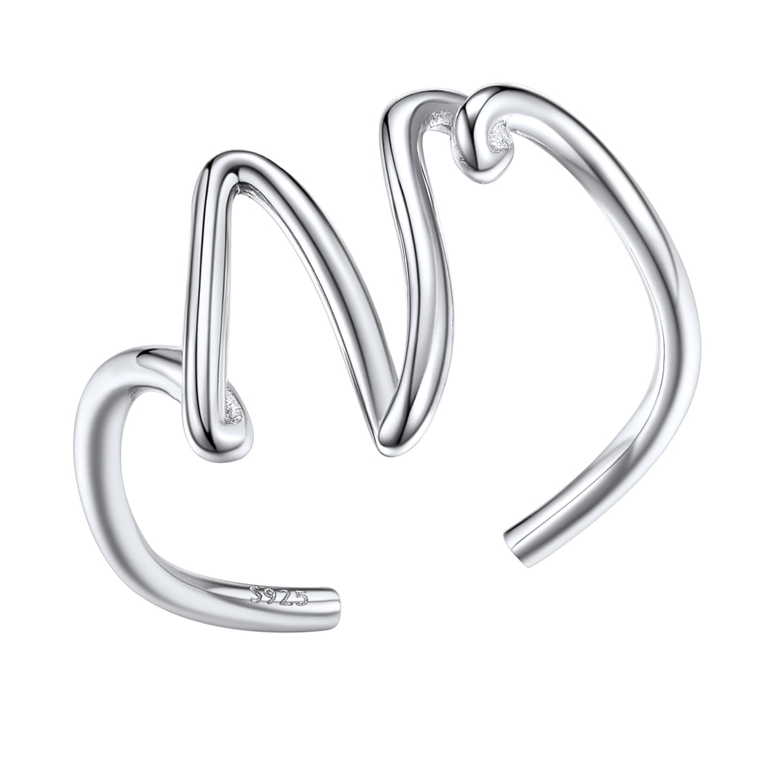 U7 Sterling Silver Ring for Women Adjustable Initial Rings Letter ...