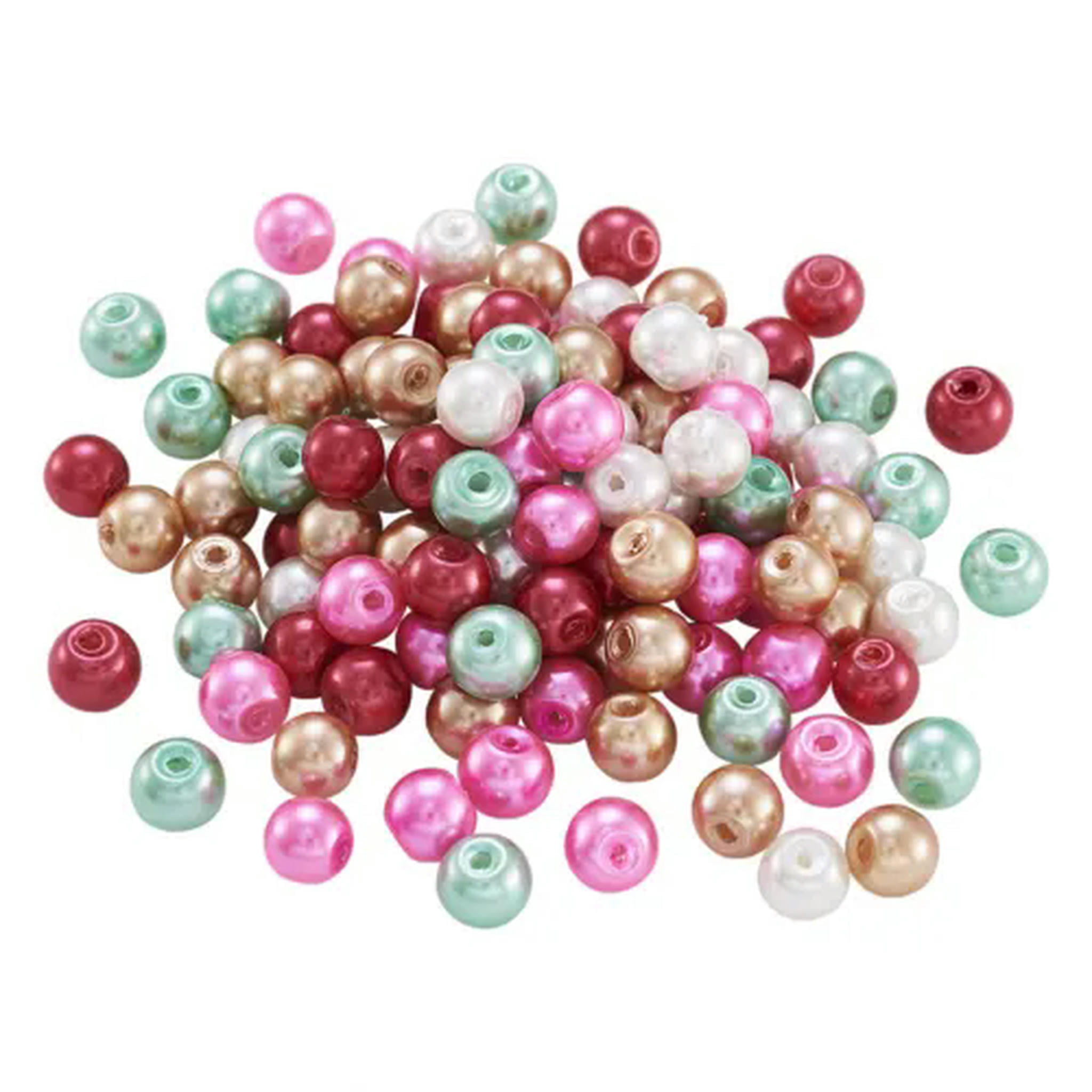 U8MO 1 Bag Mixed Color Pearlized Glass Beads Pearl Beads 4mm/6mm/8mm ...