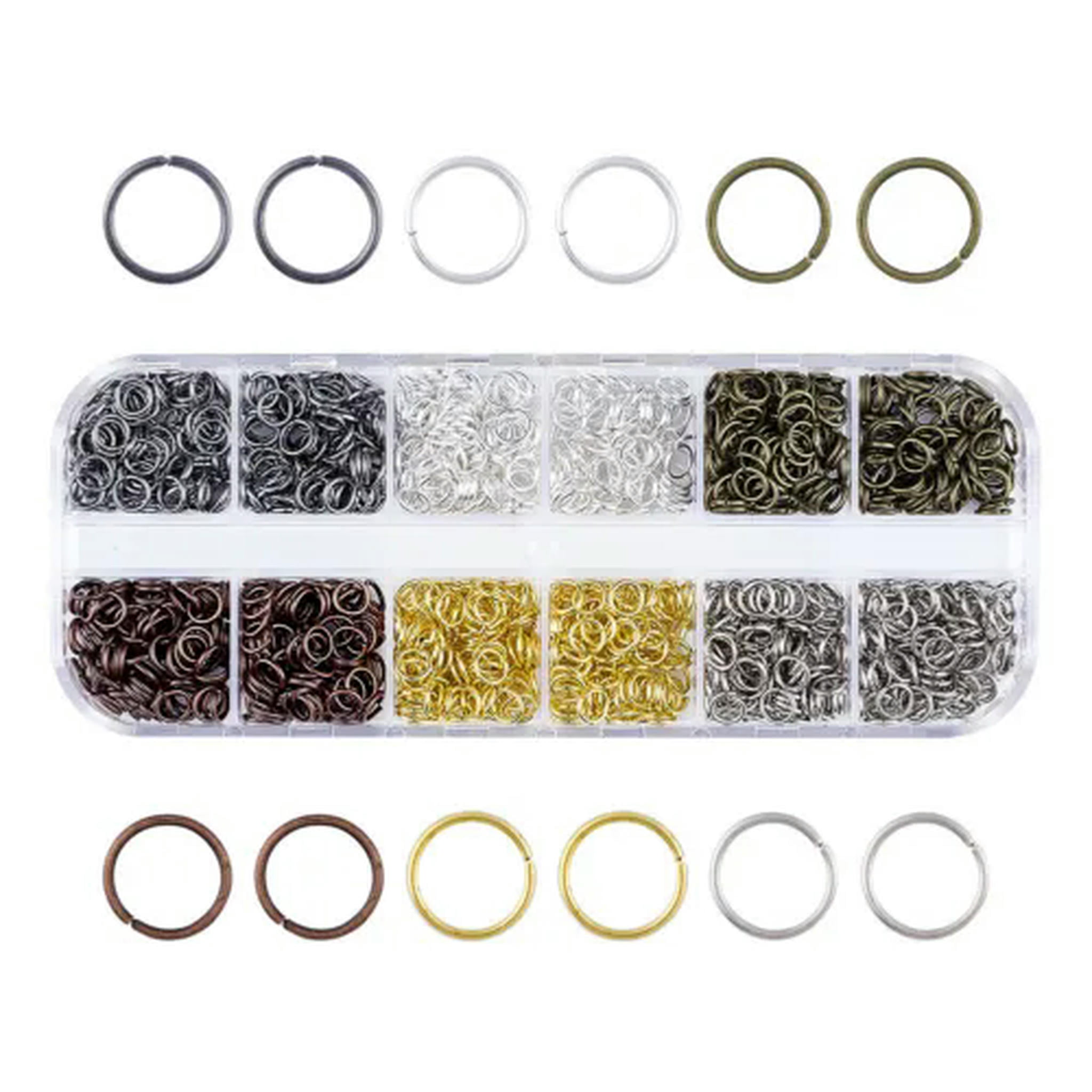 U8MO 1 Box Iron Jump Rings Close Unsoldered Loop Findings 6 Color Box ...