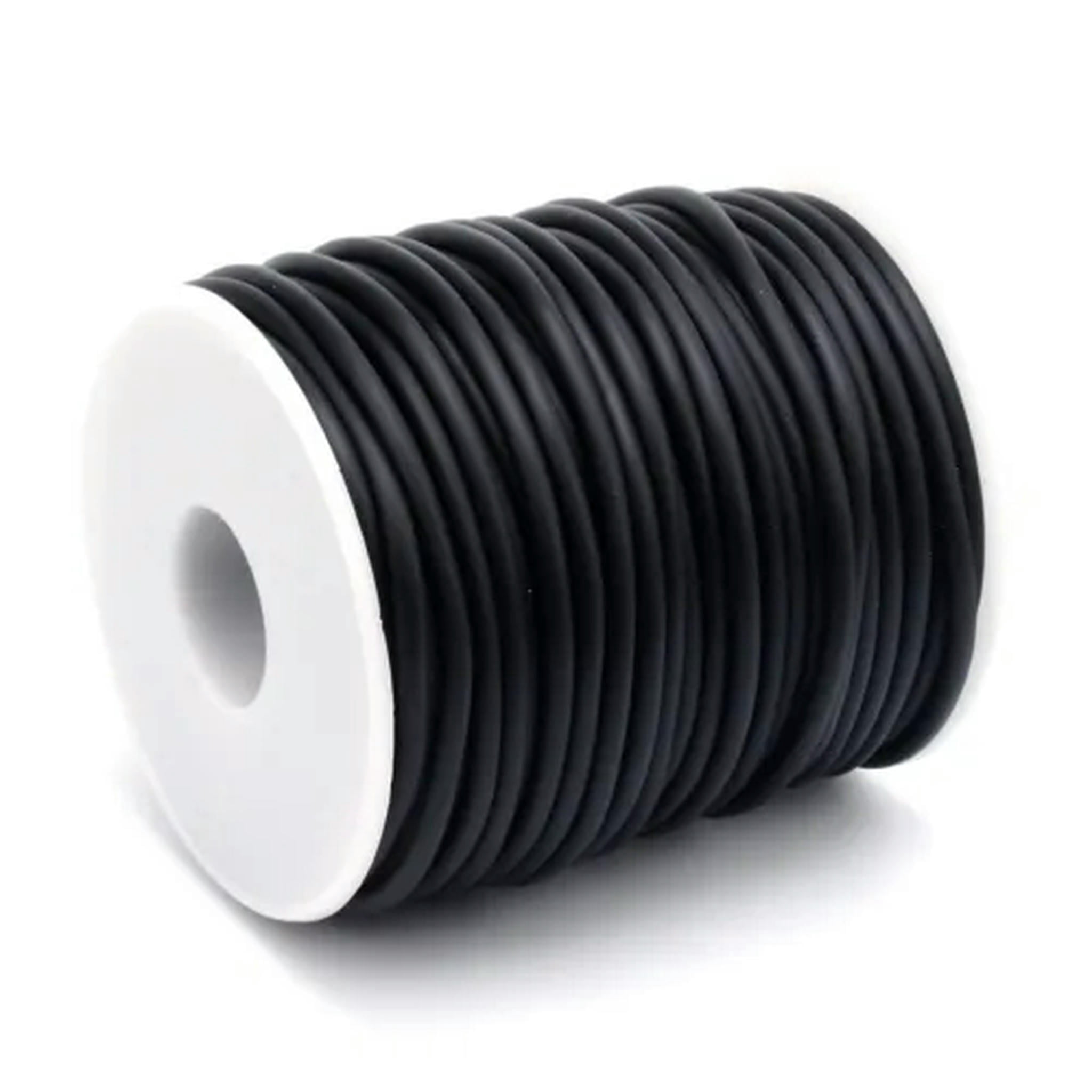 U8MO 1 Roll PVC Tubular Solid Rubber Cords Black String Threads Spool ...