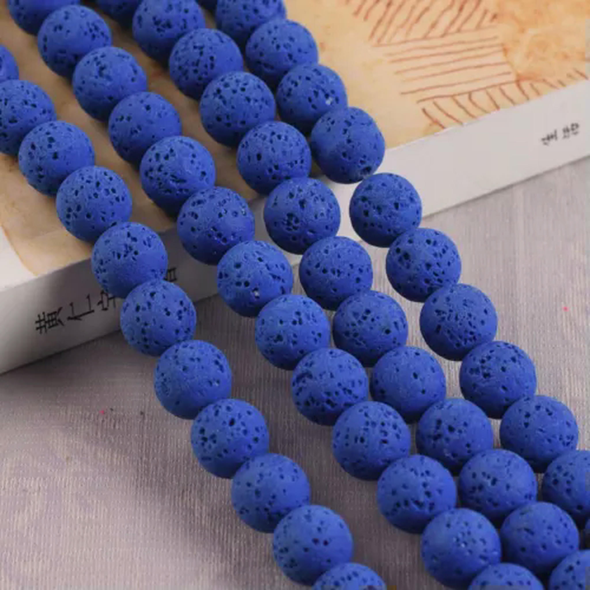 U8MO 1 Strand 15"(39cm) Deep Colorful Round 4mm 6mm 8mm 10mm Lava Stone ...