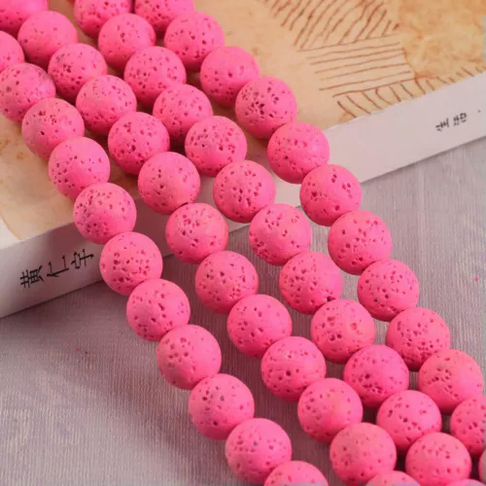 U8MO 1 Strand 15"(39cm) Deep Colorful Round 4mm 6mm 8mm 10mm Lava Stone ...