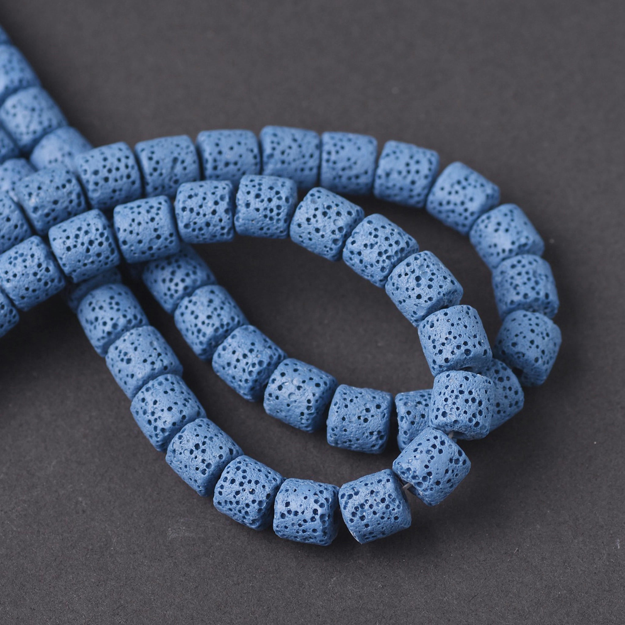 U8MO 1 Strand 6mm 8mm 10mm Natural Volcano Lava Stone Cylinder Shape ...