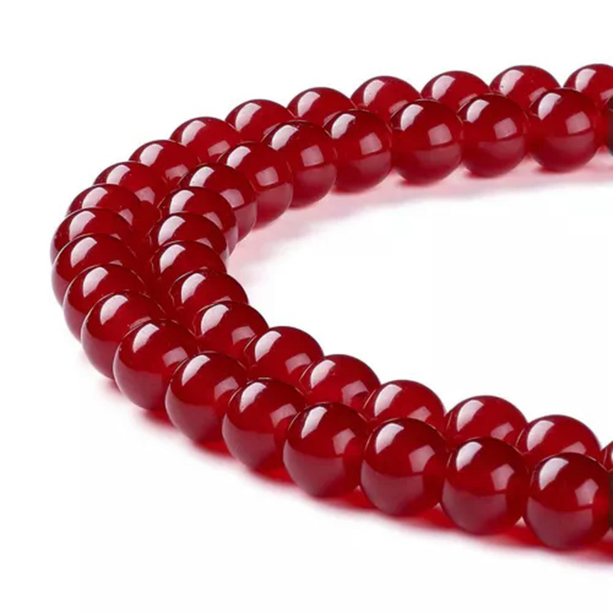 U8MO 1 Strd Dyed Natural Jade Round Bead Strands Gemstone Smooth Beads ...