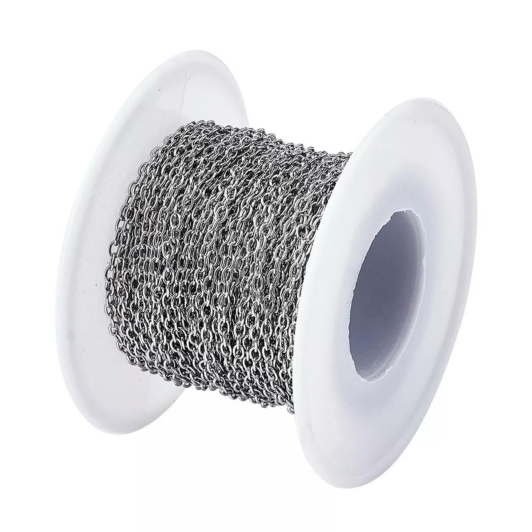 U8MO 10.9yd/Roll 304 Stainless Steel Oval Link Cross Chains Unwelded ...