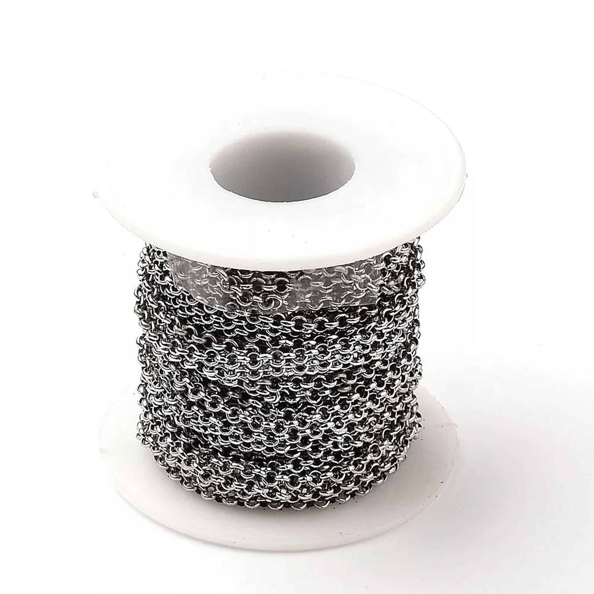 U8MO 10.9yd/Roll 304 Stainless Steel Rolo Chains Round Link 18 Gauge ...