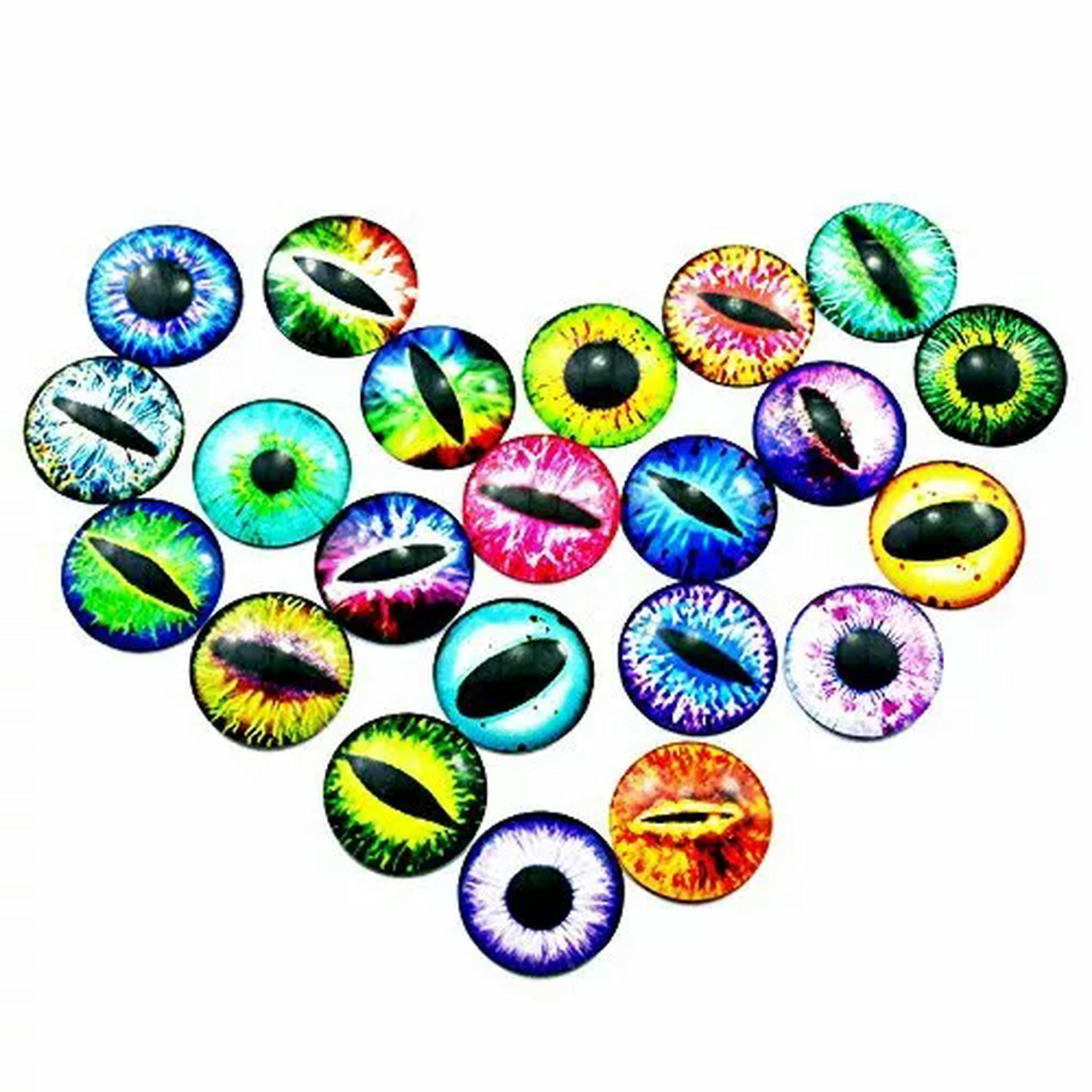 U8MO 10 Eye Cabochons Dragon Eye Flatback 12mm Cabochons Round Glass ...