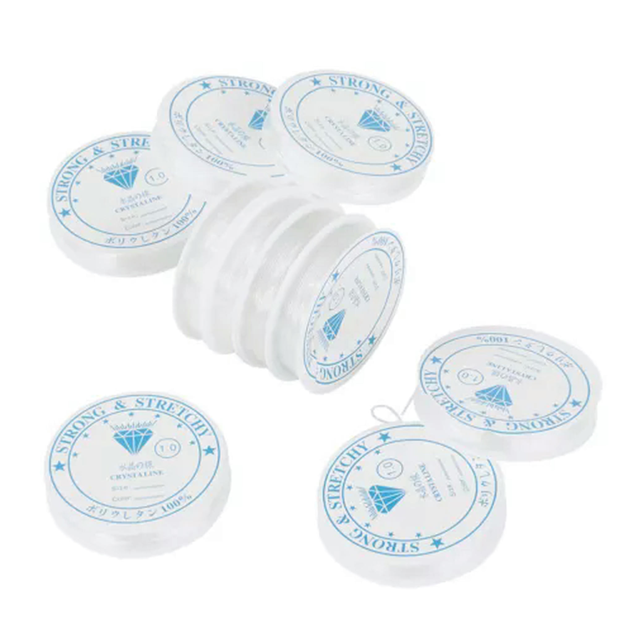 U8MO 10 Rolls Clear Elastic Crystal Threads Beading Strecth Cords ...