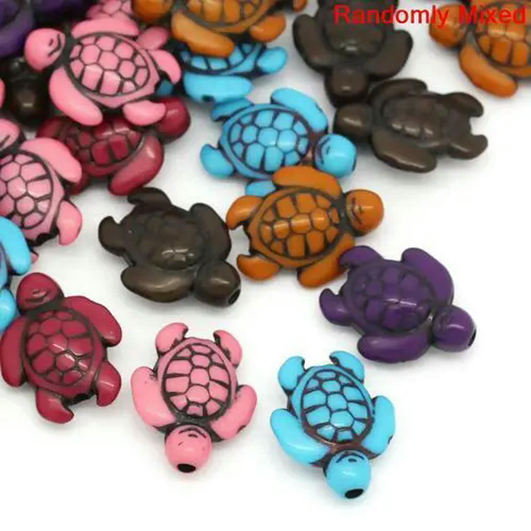 U8MO 10 Sea Turtle Beads 18mm Large Spacers Ocean Nautical Jewelry ...