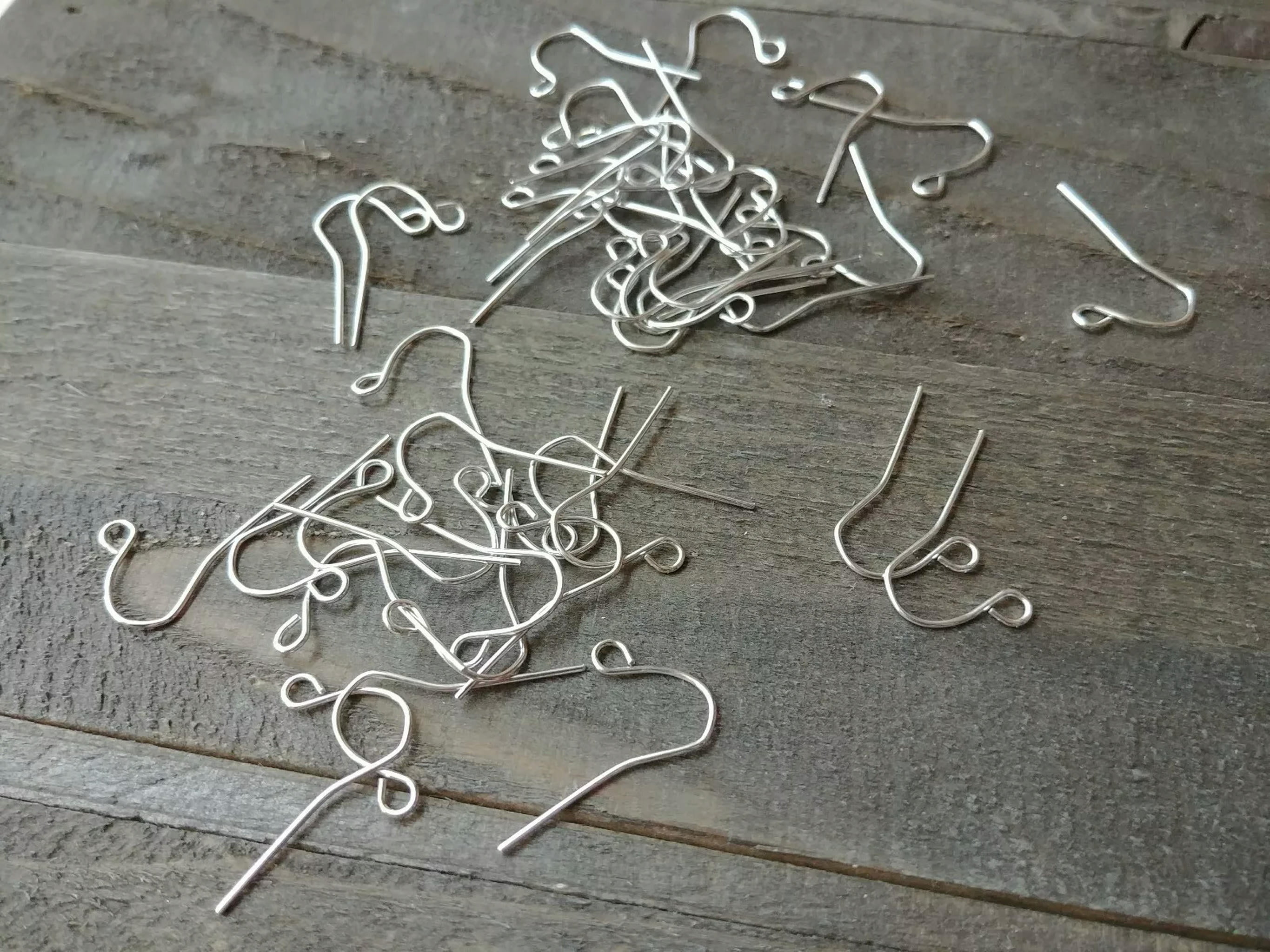 U8MO 10 Silver Ear Wires French Hook Earring Wires Findings No Lead or ...