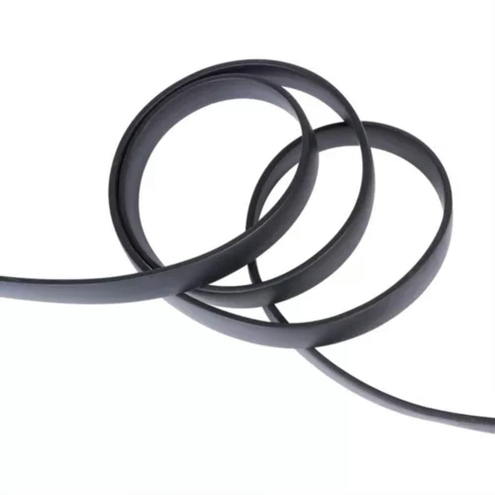 U8MO 10 Strds Flat Synthetic Rubber Cords Solid No Hole Black Smooth ...