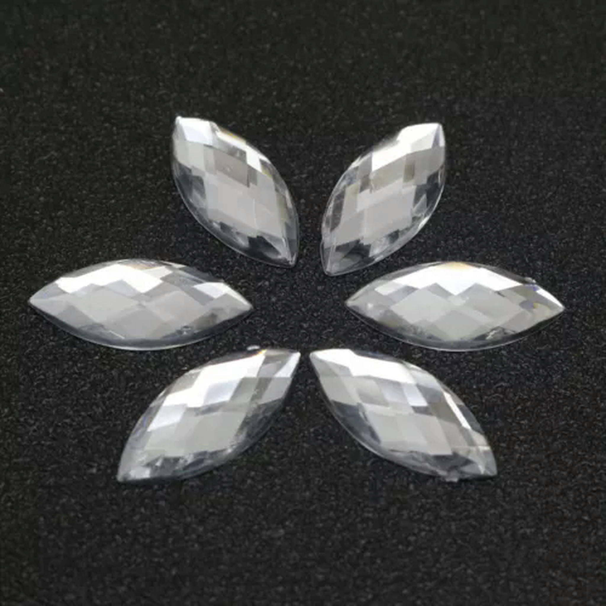 U8MO 100 Flatback Acrylic Horse Eye Rhinestone Gems 9X20mm No Hole ...